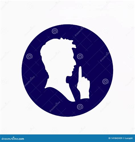 Silent Please Be Quiet Sign With The Finger On Lips Gesture Stock