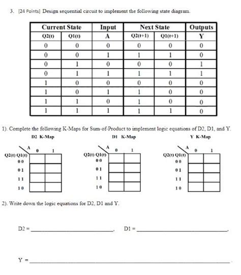 Solved 3 124 Points Design Sequential Circuit To Implement