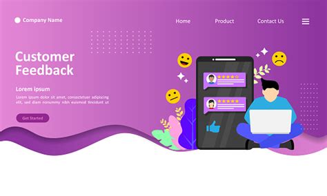 고객 의견 개념 디자인 사람들은 투표 검토 결과를 제공 합니다 웹 방문 페이지 Ui 모바일 앱 배너 템플릿에 적합 합니다 벡터 일러스트 꼭대기에 대한 스톡 벡터 아트 및