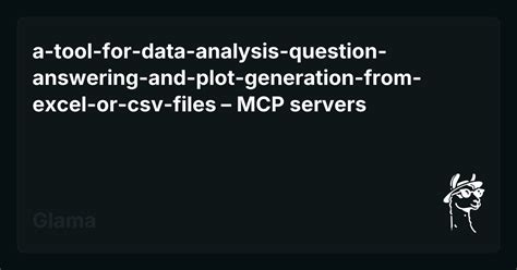 A Tool For Data Analysis Question Answering And Plot Generation From Excel Or Csv Files Mcp