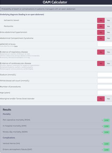 Re Development And Validation Of A Multivariable Prediction Model In Open Abdomen Patients For