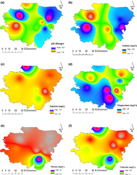 Spatial Distribution Maps Of Different Hydrochemical Parameter A Ph B Download Scientific