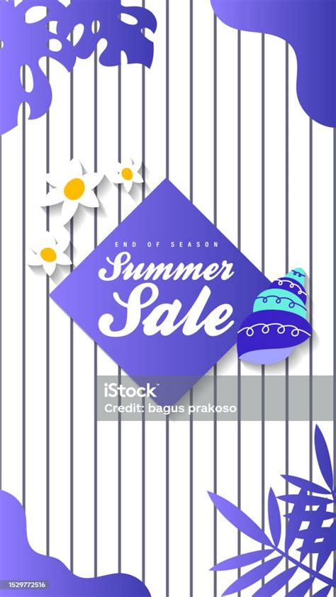 여름 세일 소셜 미디어 스토리 릴 프로모션 콘텐츠를 위한 세로 템플릿 게시물입니다 Brand Name Online Messaging Platform에 대한 스톡 벡터 아트