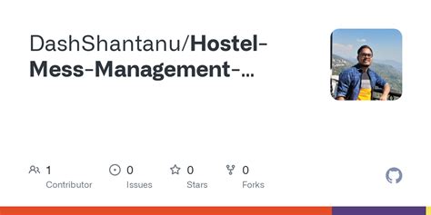 GitHub DashShantanu Hostel Mess Management System
