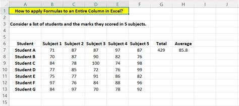 How To Apply A Formula To An Entire Column In Excel 6 Ways