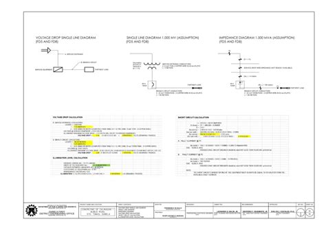 Voltage Drop Single Line Diagram