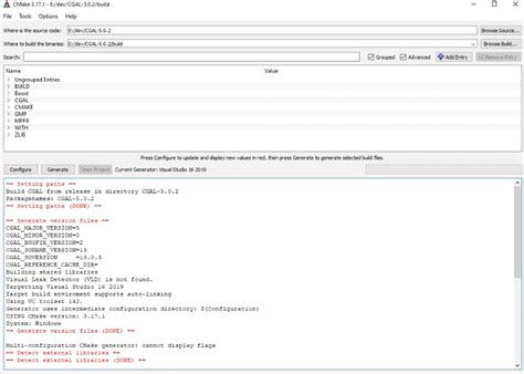 Cgal Build With Cmake Fail Silent On Windows Vs2019 Stack Overflow