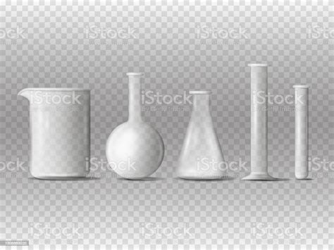 실험실 장비 현실적인 3d 유리 튜브 플라스크 비커 및 기타 화학 및 의학 실험실 측정 장비 실험실 플라스크 3차원 형태에 대한 스톡 벡터 아트 및 기타 이미지 Istock