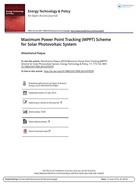 maximum power point tracking mppt scheme for solar photovoltaic system photovoltaics nature
