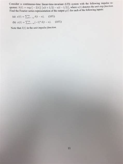 Solved Consider A Continuous Time Linear Time Invariant