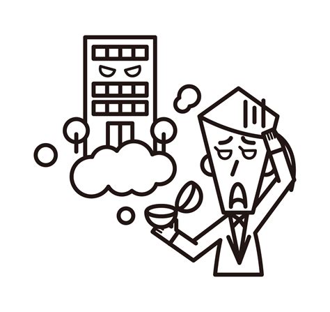 파렴치한 회사에 입사한 여성의 삽화 무료 일러스트 소재집 Kukukeke