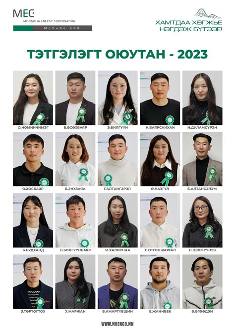 МоЭнКо ХХК 🟢2023 онд тэтгэлэг авсан оюутнууд дундаас