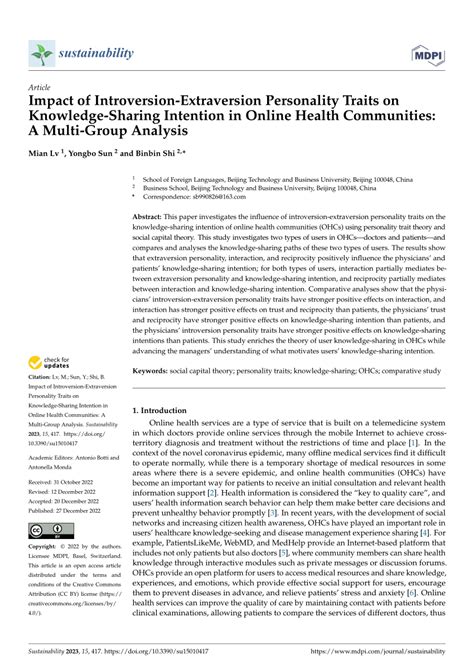 Pdf Impact Of Introversion Extraversion Personality Traits On