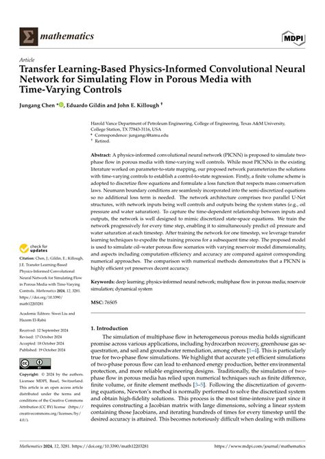Pdf Transfer Learning Based Physics Informed Convolutional Neural Network For Simulating Flow