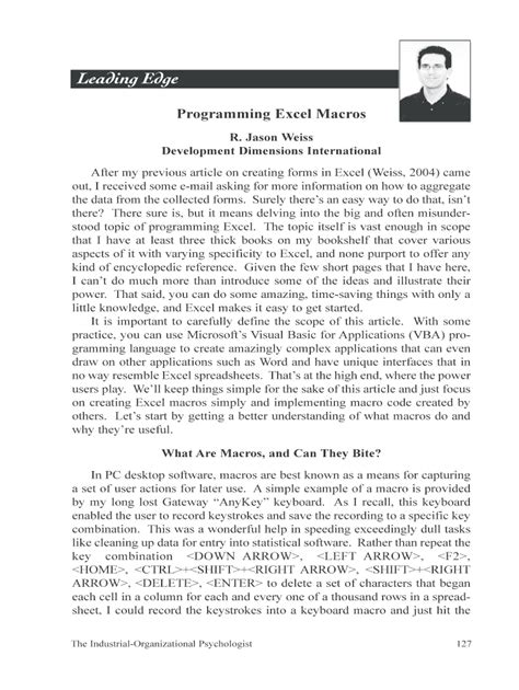 Fillable Online Programming Excel Macros Fax Email Print Pdffiller