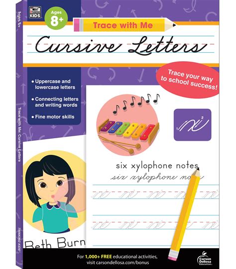 Carson Dellosa Trace With Me Cursive Handwriting Workbook Alphabet Letter Writing Practice For