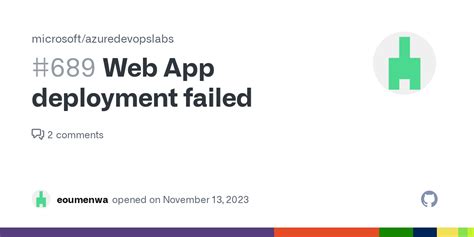 Web App Deployment Failed · Issue 689 · Microsoftazuredevopslabs · Github