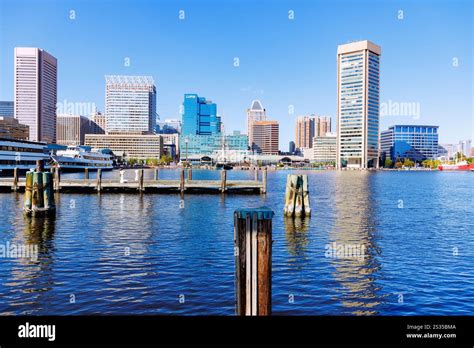Inner Harbor With Historic Ships Baltimore And World Trade Center With