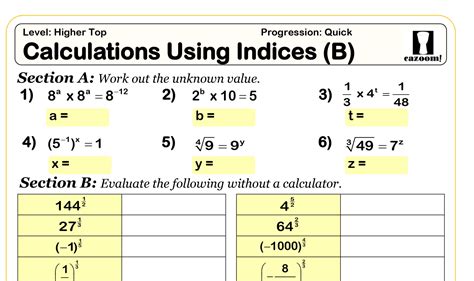 Solving Equations With Indices Worksheet Tessshebaylo