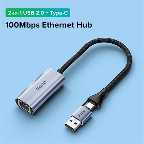 Llano Rj45 Ethernet Adapter With Usb Hub And Gigabit Ethernet Port 1000mbps【type C Usb 3 0 2