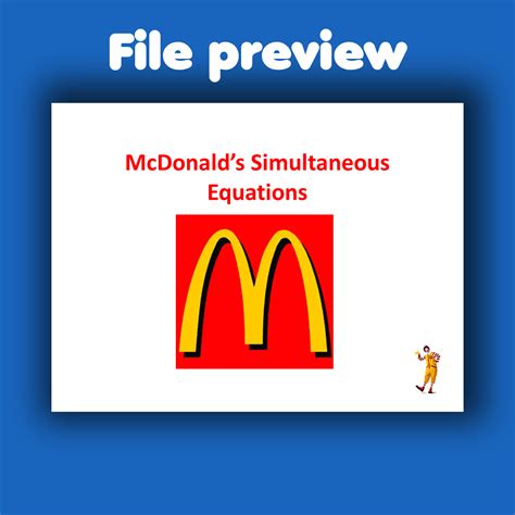 Simultaneous Equations Mcdonalds Style Andy Lutwyche