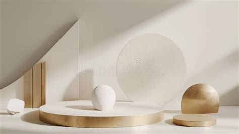 Luxury Geometric Forms Abstract Minimal Scene For Mockup Products Generative Ai Stock