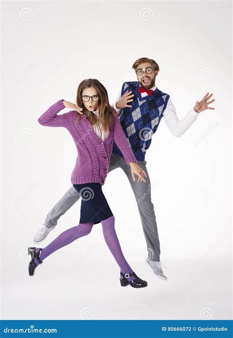 Funny Nerd Couple Stock Photo Image Of Love Studio