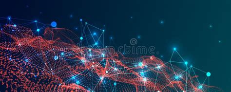 Abstract Plexus Vector Background Glowing Particles Dynamic Flow Stock Vector Illustration Of