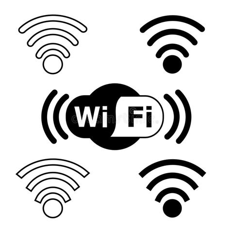 Vector Wifi Icon With Various Styles Editorial Photography