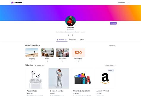 Throne The Wishlist For Creators The Leading Gifting Platform