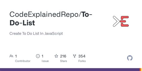 GitHub CodeExplainedRepo To Do List Create To Do List In JavaScript