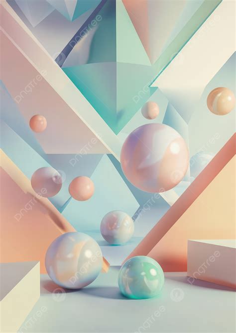 A Serene Abstract Composition Featuring Geometric Shapes And Pastel