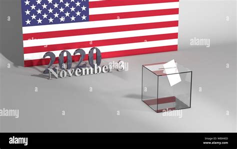 3d Illustration Of A Ballot Box Vote Day November 3 Presidential