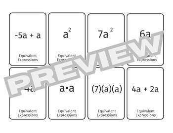 Equivalent Expressions Matching Cards By Butter And Bread LLC TPT