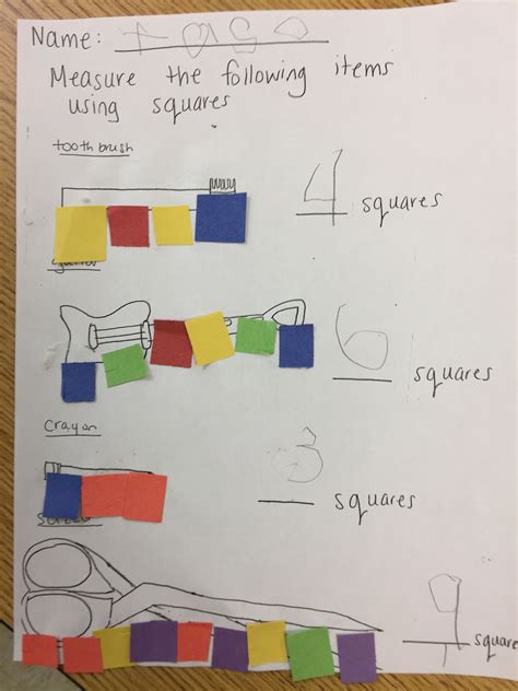 Measuring Using Squares Measurement Activities Math Measurement