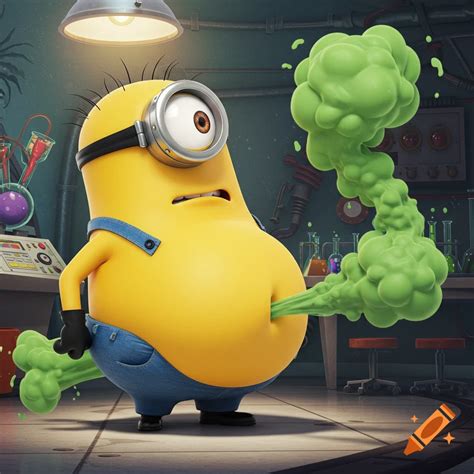 A Minion In A Yellow Dress Rides A Glowing Hoverboard Down A Neon Lit