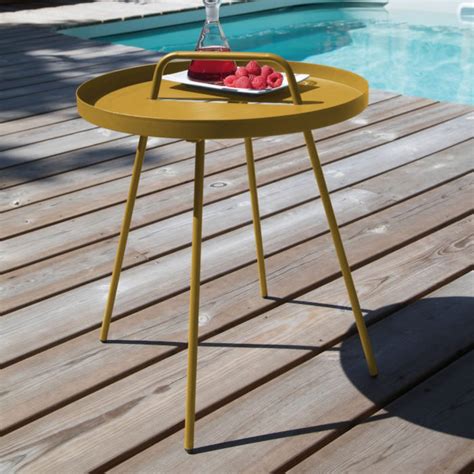 Table Basse De Jardin Ronde Flower En Acier 3 Coloris Disponibles
