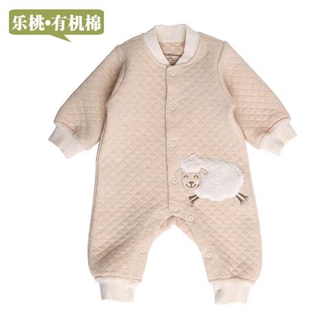 乐桃 有机棉 宝宝夹棉卡通长袖爬服 婴儿冬季连体衣哈衣保暖新品taolifestyle旗舰店