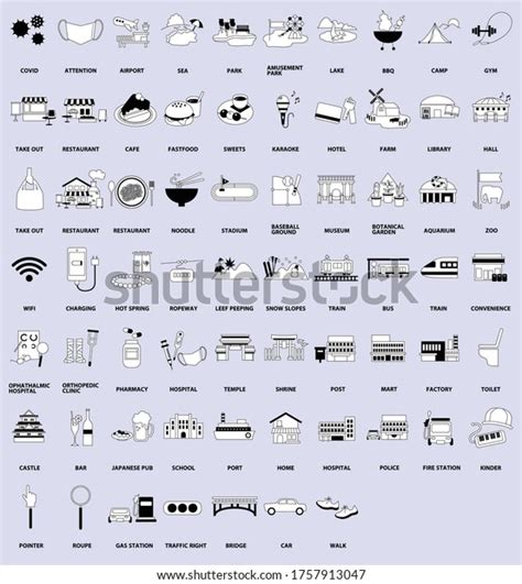 단순 맵 아이콘의 벡터 그림 집합 스톡 벡터 로열티 프리 1757913047 Shutterstock