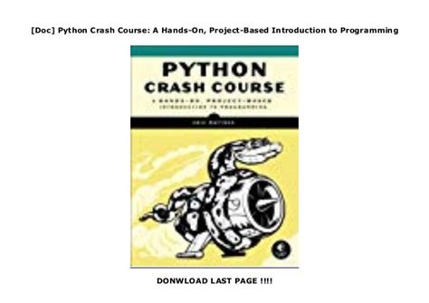 Doc Python Crash Course A Hands On Project Based Introduction To Programming