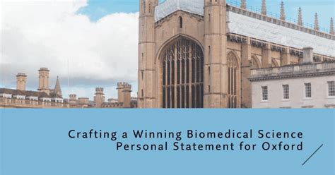 Crafting The Perfect Biomedical Science Personal Statement For Oxford Ambitio
