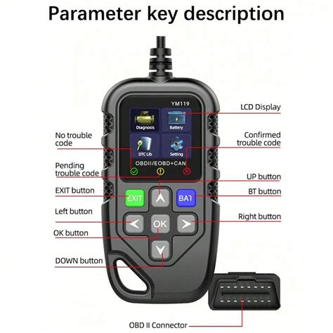 OBD Code Reader Car Auto Diagnostic Tool Multi Language OBDII Scanner Read Vehicle Information