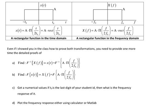 solved a rect a tect a rectangular function in the time