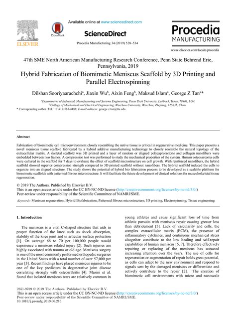 Pdf Hybrid Additive Microfabrication Scaffold Incorporated With Highly Aligned Nanofibers For