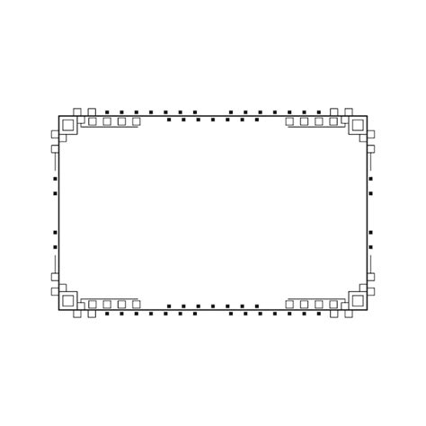 Premium Vector Abstract Black Simple Line Rectangular Frame Doodle Outline Element Vector