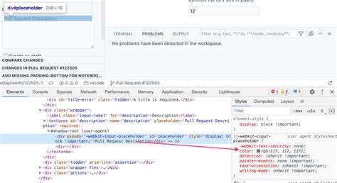 greyed out text in the input box · issue 2695 · microsoft vscode