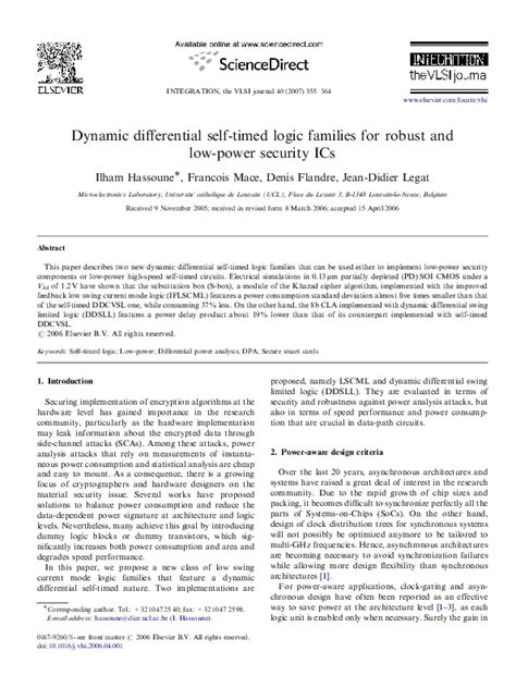 pdf dynamic differential self timed logic families for robust and low