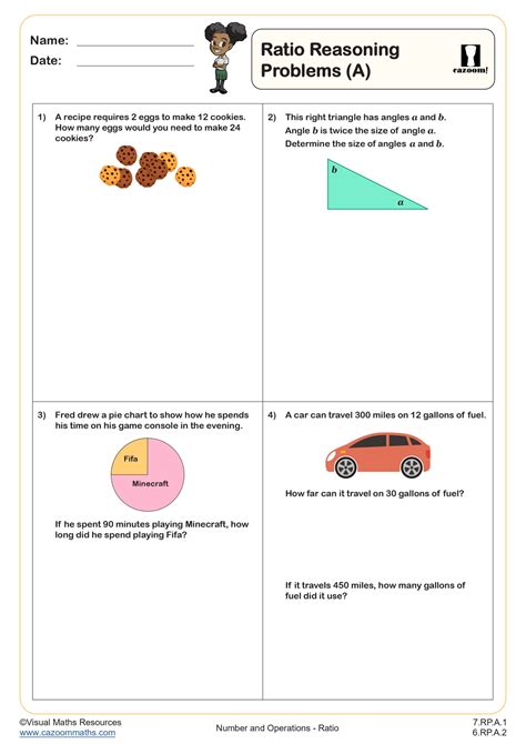 Ratio Reasoning Problems A Worksheet Fun And Engaging 6th And 7th Grade Number And Operations