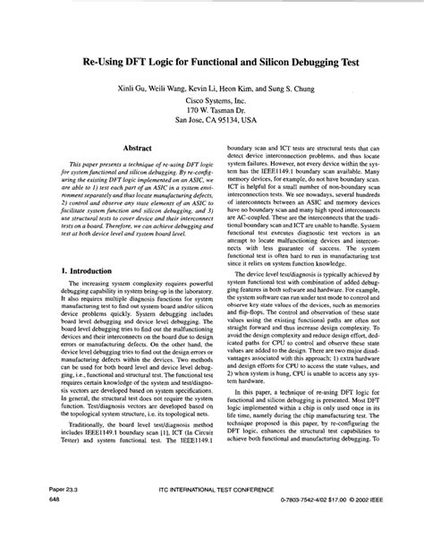 Pdf Re Using Dft Logic For Functional And Silicon Debugging Test