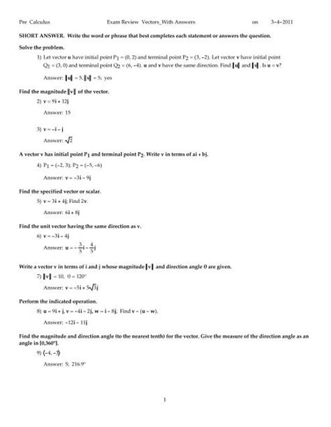 Precalculus Review Worksheet Lawlikos